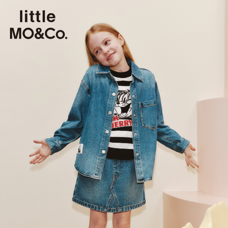 猫和老鼠联名little moco童装25秋装男女童凉感抑菌牛仔衬衫，萌翻天的亲子装来了！-儿童牛仔衬衫-淘宝好物网