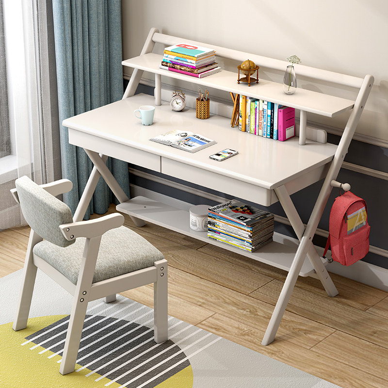 [USD 163.04] Nordic Solid Wood Desk Shelf Combination Minimalist Home ...