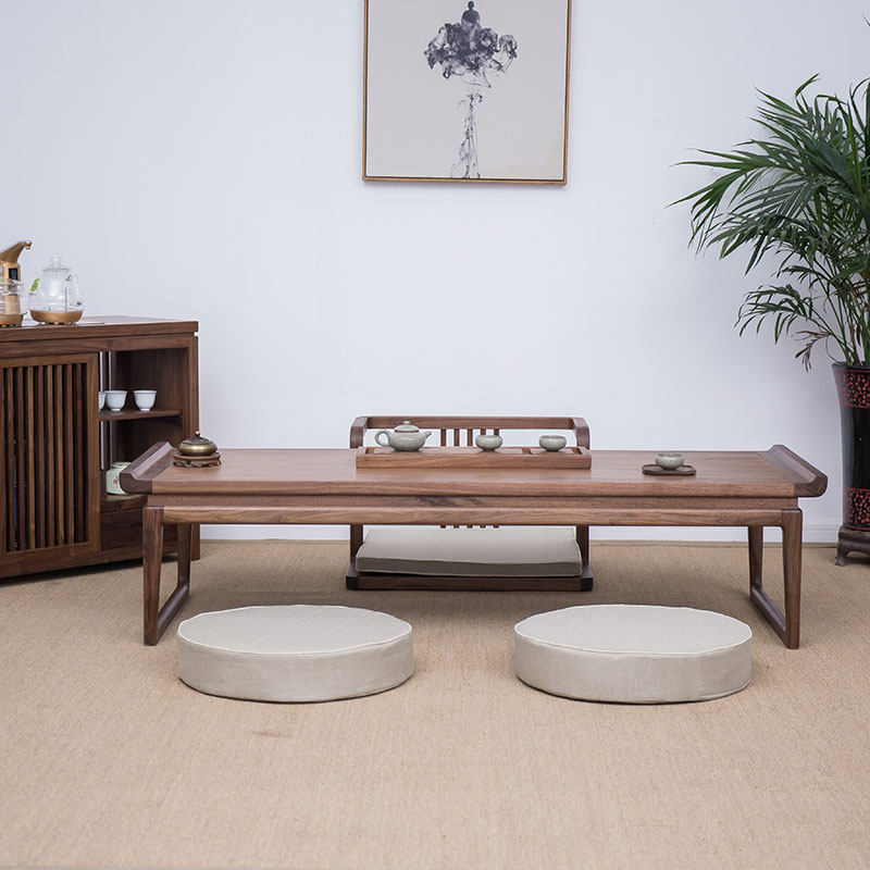 Day-style small tea table tatami short table BLACK WALNUTS WOOD STRIP ...