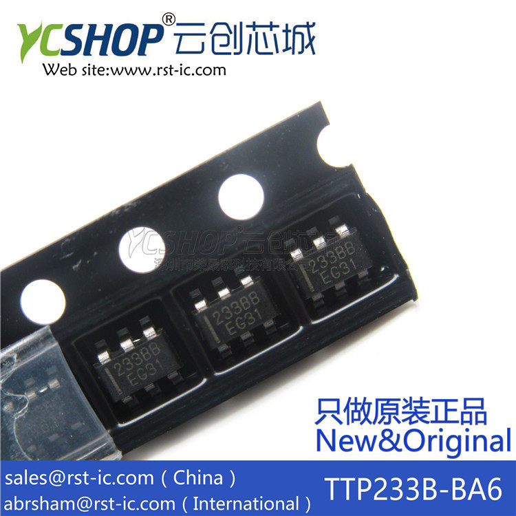 【ycshop】TTP233B-BA6 SOT23-6 单键触摸IC芯片 全新原装-Taobao