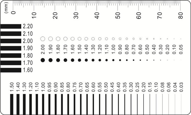 Film Point gauge badge size portable easy to use stain number card ...