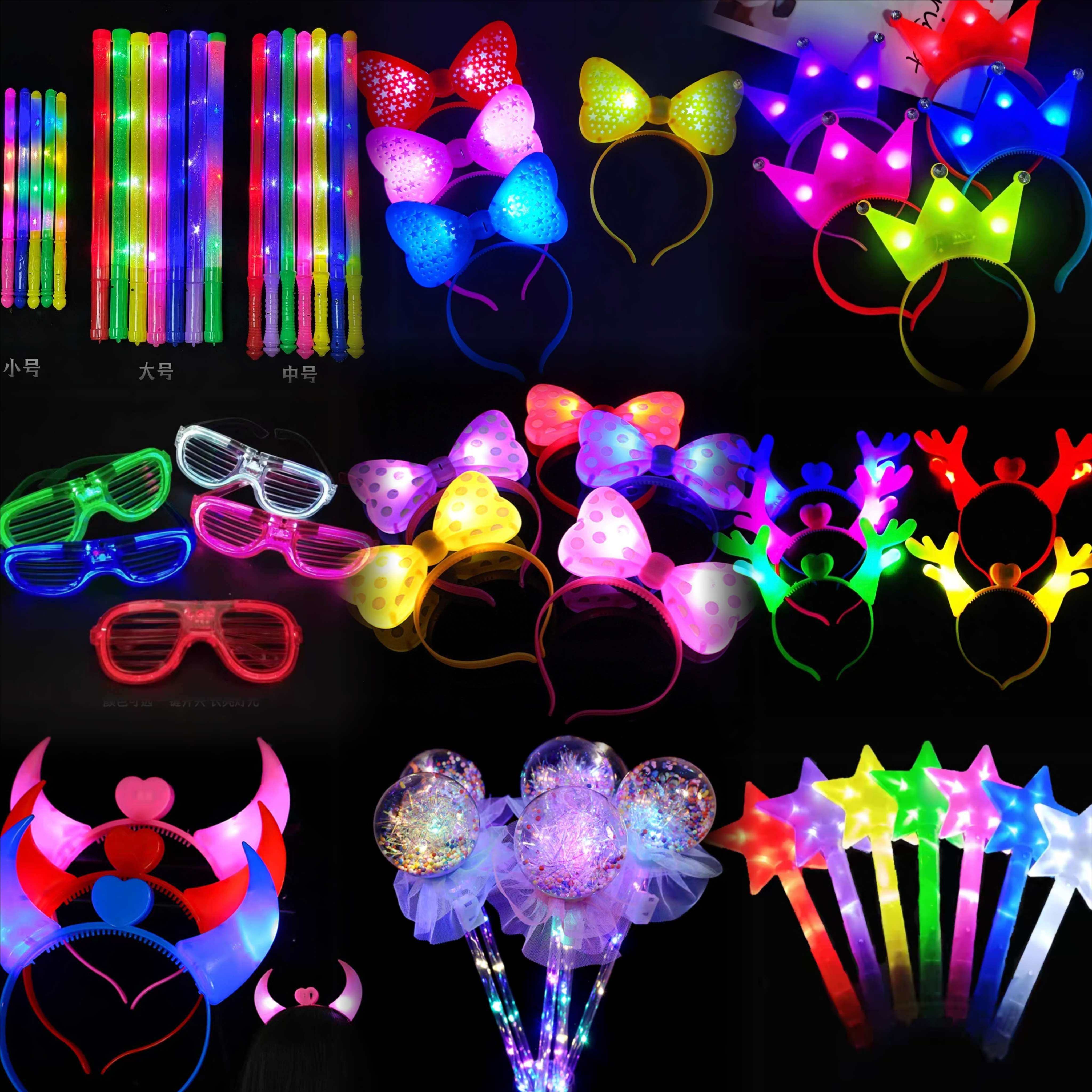 🌟 Glowing bow headband + light stick + clap hands: must-have props for ...