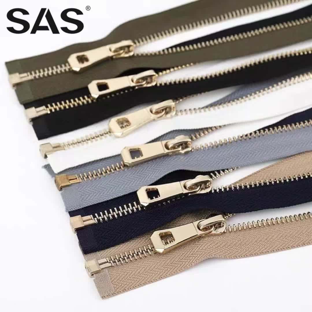 Sas High Quality 3# 5# 8# Metal Zippers Jeans Clothing Custom Zips Open ...