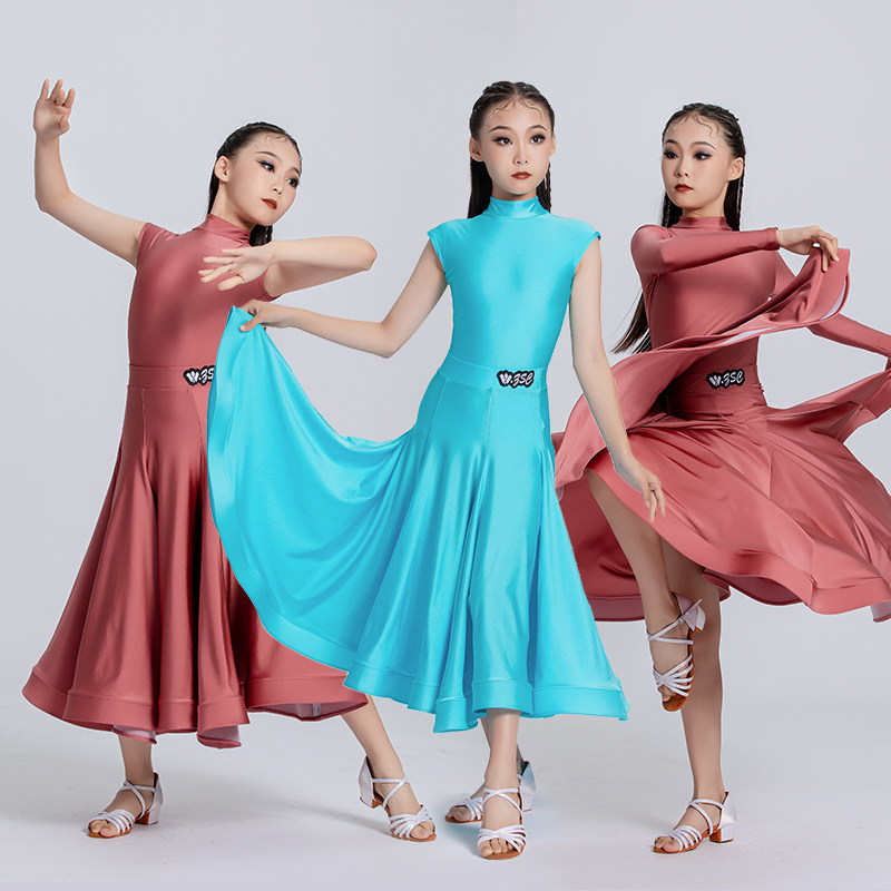 Modern dance costume, new long-sleeved performance dress, waltz dance ...