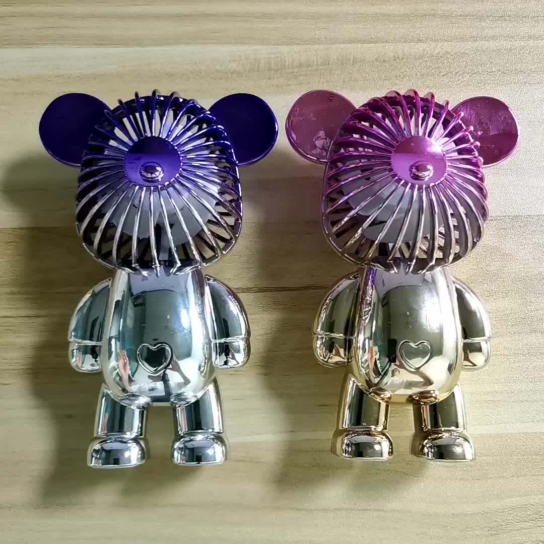 Mini Portable Hand Bear Electric Fans Cooling Small Rechargeable Table ...
