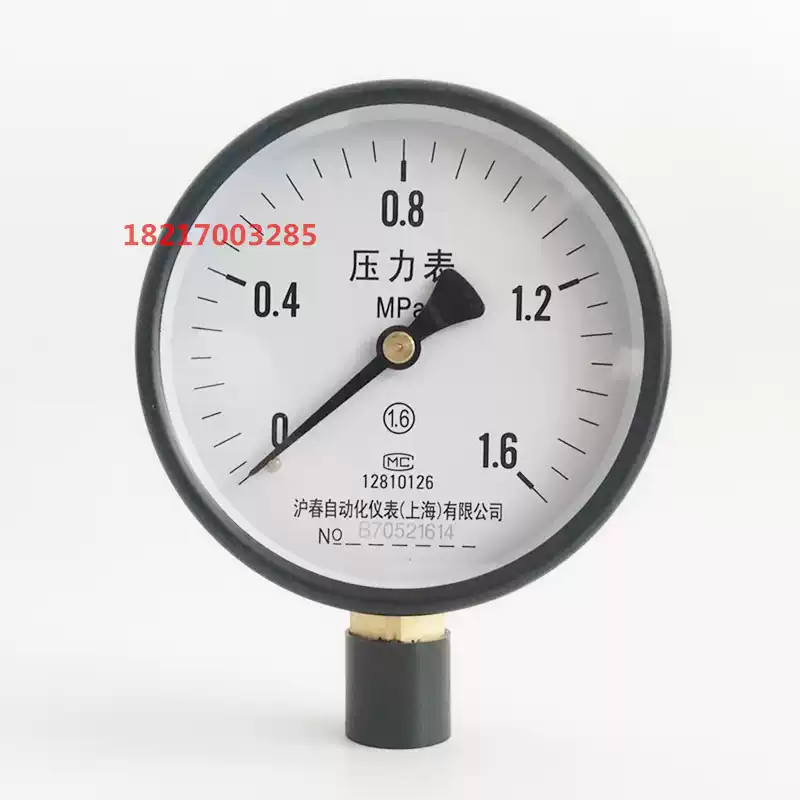Y100普通压力表 0-0.1/1.6/2.5/4/6/10/16/25/40/60MPA兆帕压力表