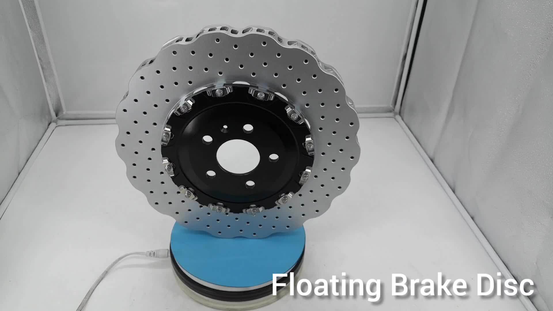 Hsingyik Wave Black Hat Full Flaot 2-pieces Rotor Front Brake Disc For ...