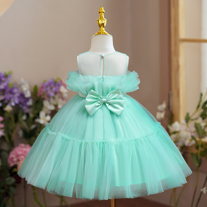 Children's dress princess dress flower girl wedding girl unkempt dress ...