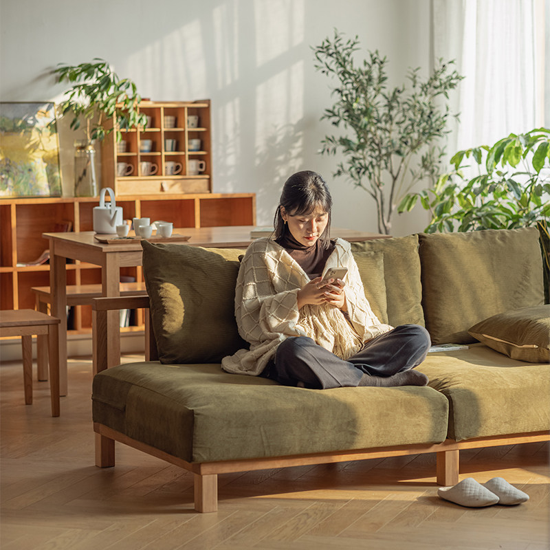 🛋️ Japanese-style log corduroy sofa, you won’t want to leave when you ...