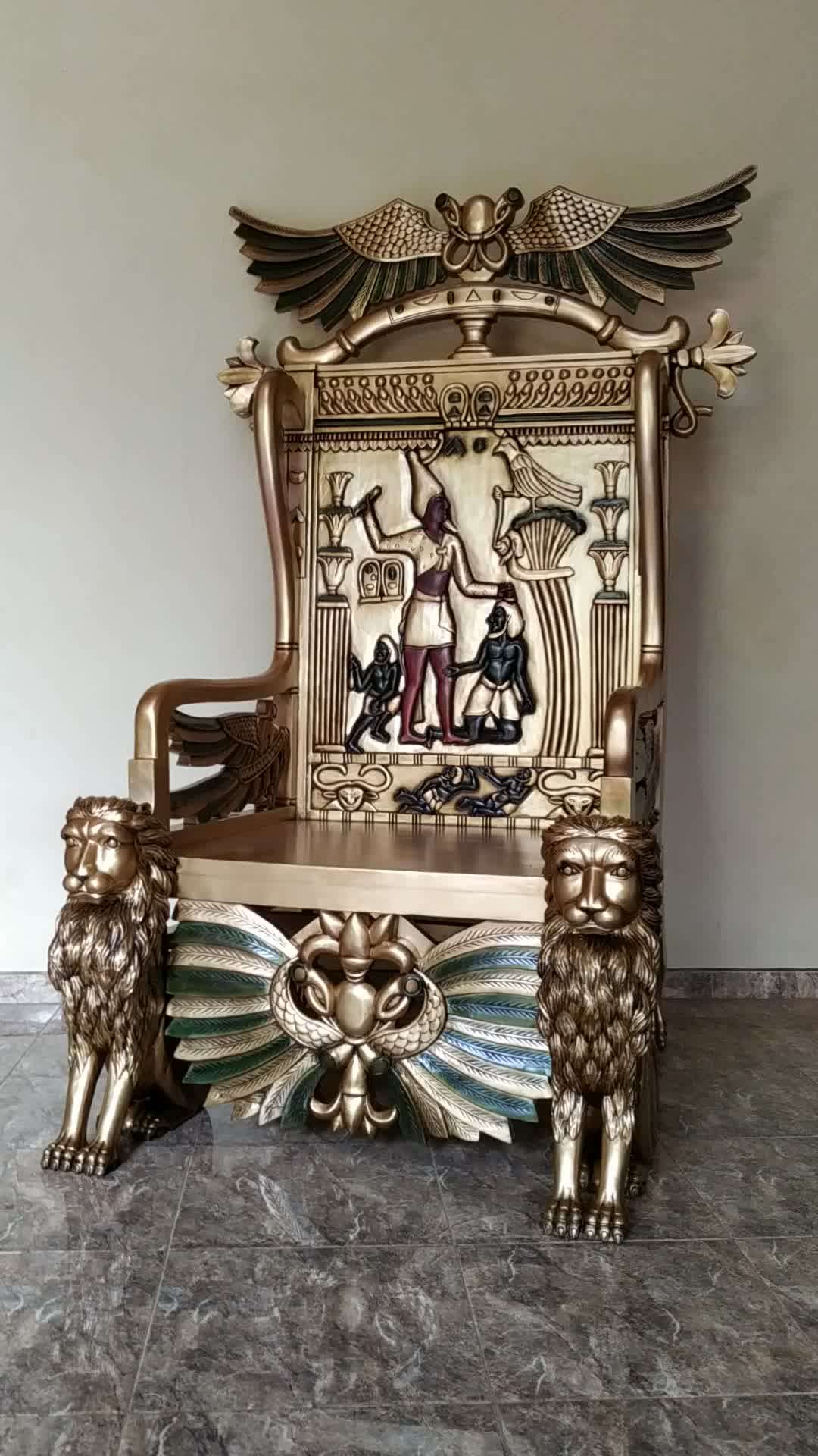 Pharaoh Egyptian Revival Lion Kingdom Thrones Living Room Chair - Buy ...