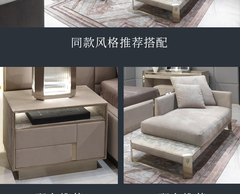 Italian light luxury post-modern double bed 1.8 m Bentley simple ...