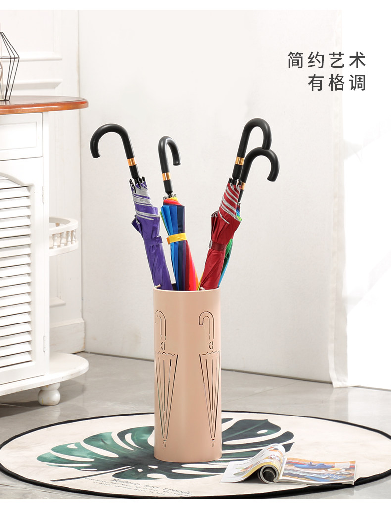 北欧创意门厅雨伞桶酒店大堂金属雨伞架家用伞架防水雕花放伞架子-阿里巴巴