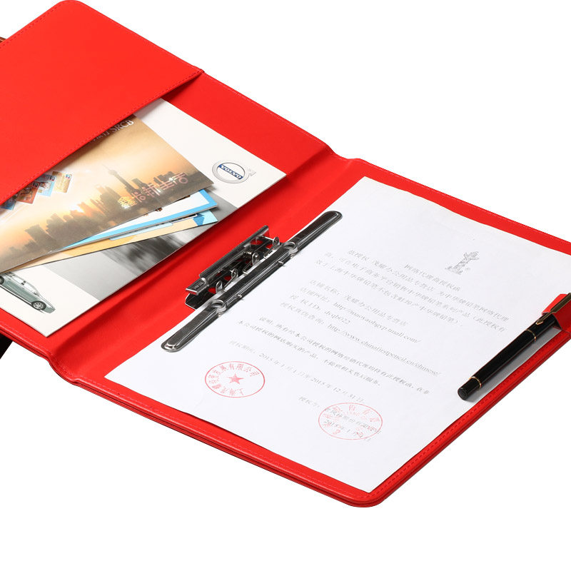 [USD 15.71] Leather Folder Panel Clip Business Premium Leather ...