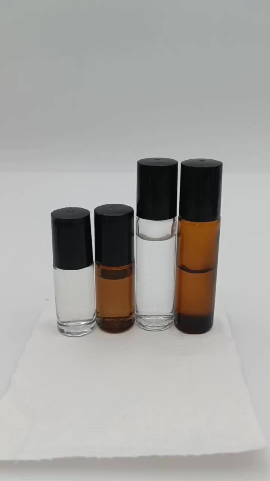 High Quality 10ml Amber Glass Roll On Bottle For Essential Oils Perfume ...