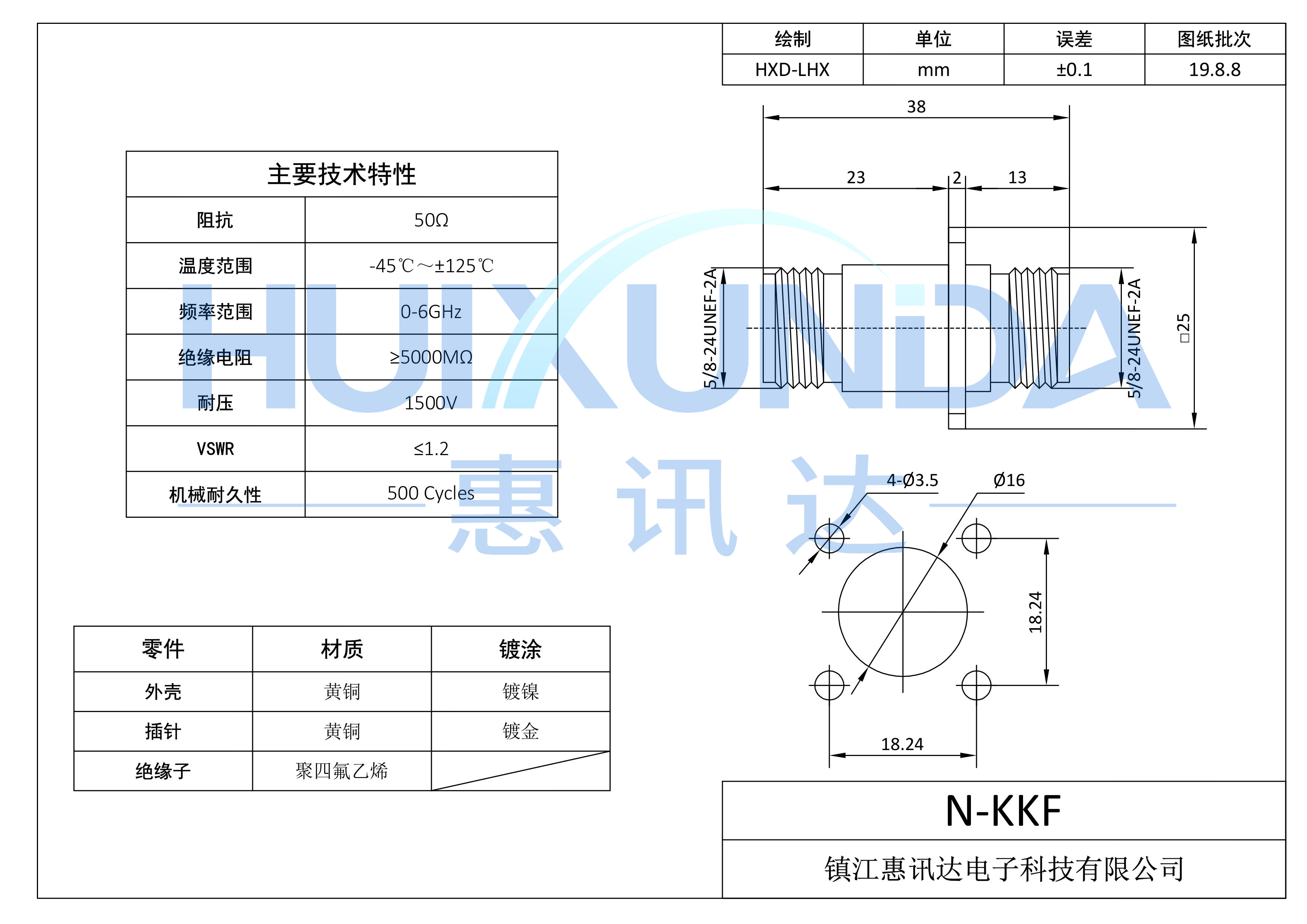 N-KKF N型母头双通 N母转N母 四孔法兰盘固定 N型直通 L16-KFK-阿里巴巴