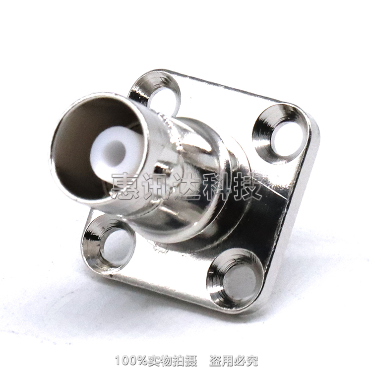BNC-C-KF5 BNC-KF-3BNC母头带四孔法兰压接50-3线 BNC法兰连接器-阿里巴巴