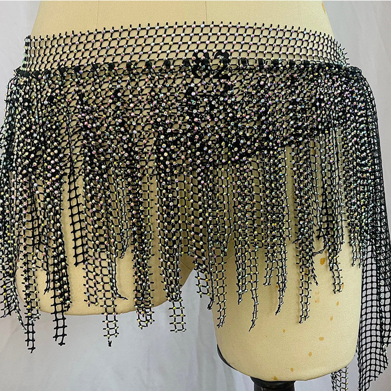 2024 goddess new clothes｜fishnet multi-layered tassel hot diamond waist ...