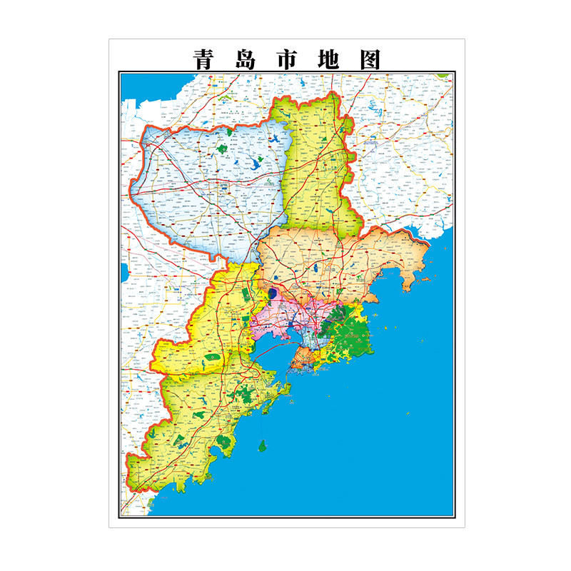 [USD 55.79] A new 2022 customized poster of the map of Qingdao City can ...