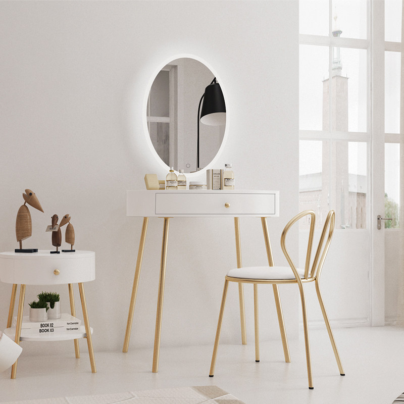 aosan Nordic bedroom makeup table with lamp net Red Modern simple ins ...