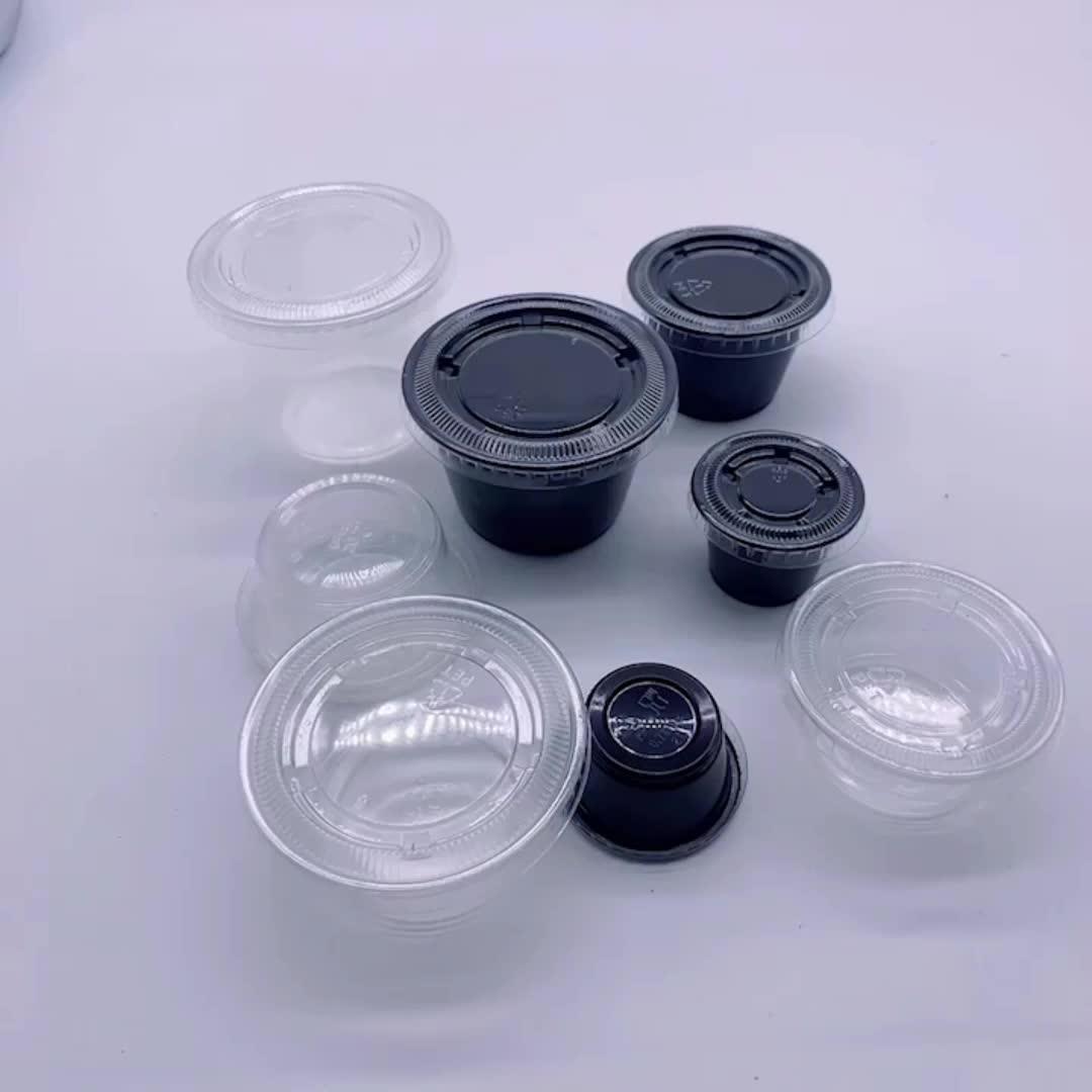 2 Oz Plastic Souffle Portion Cups Black Base With Lids - Buy Portion ...