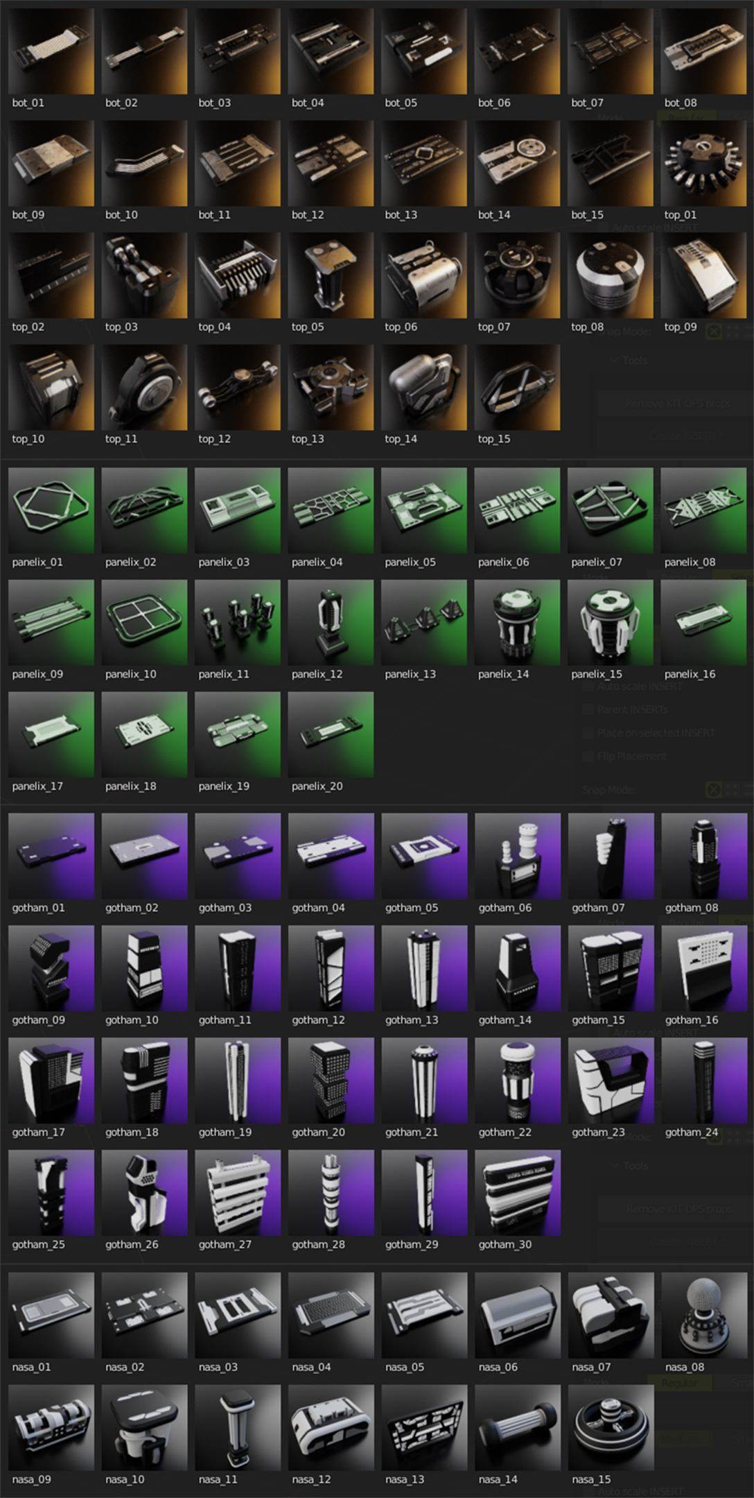 Blender科幻风格模型预设包 Dpack Bundle – Sci Fi Kitbash-魔酷网