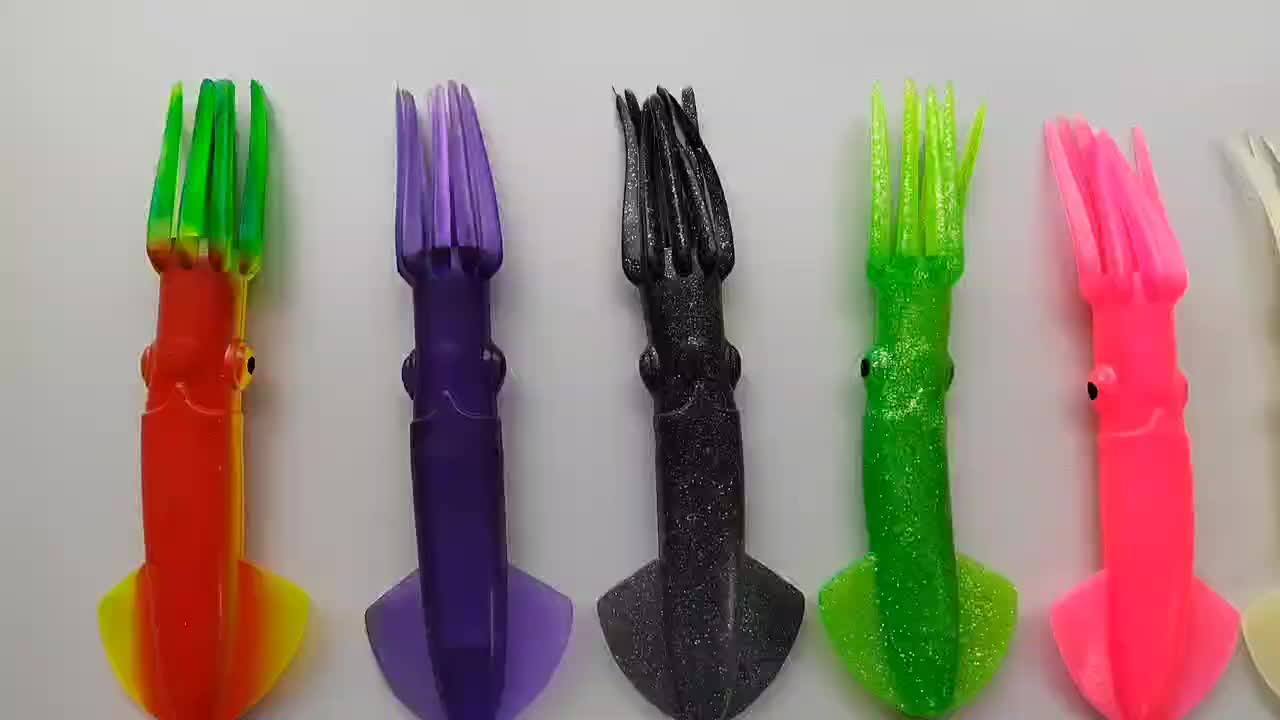 12 Inch Solid Rubber Mauler Squid Lure Bait Luminous Soft Uv Fishing ...