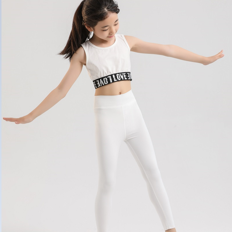 Spring and summer girls' yoga clothes suit, tight pants + breathable ...