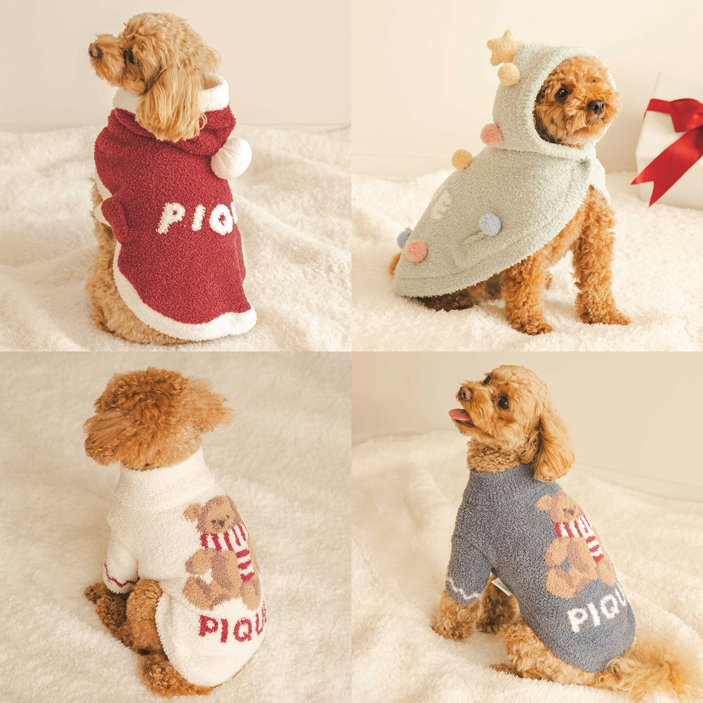 Pet's fall/winter essential: peach jam half-edge velvet hooded cape 🐾