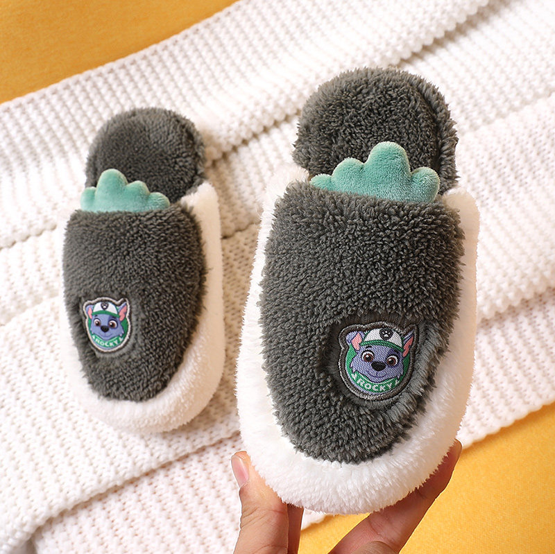 Barking team children's cotton slippers for boys autumn and winter cute ...
