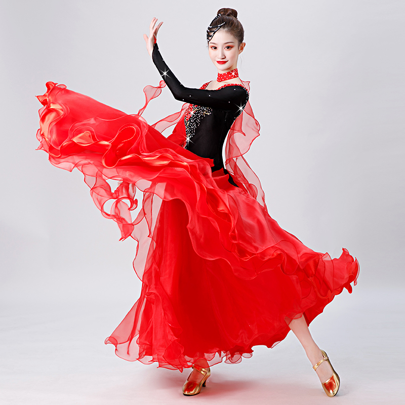 Black blue ballroom dance dresses for women girls Modern dance dress ...