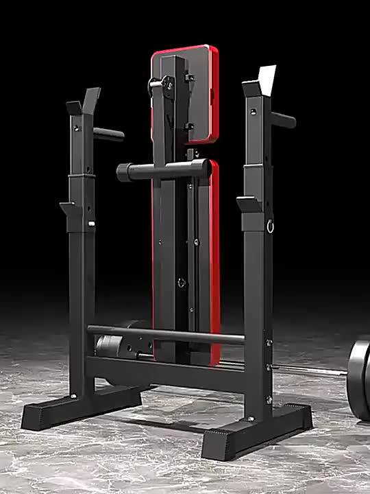 Foldable Workout Fitness Weight Squat Rack Strength Training Bench ...