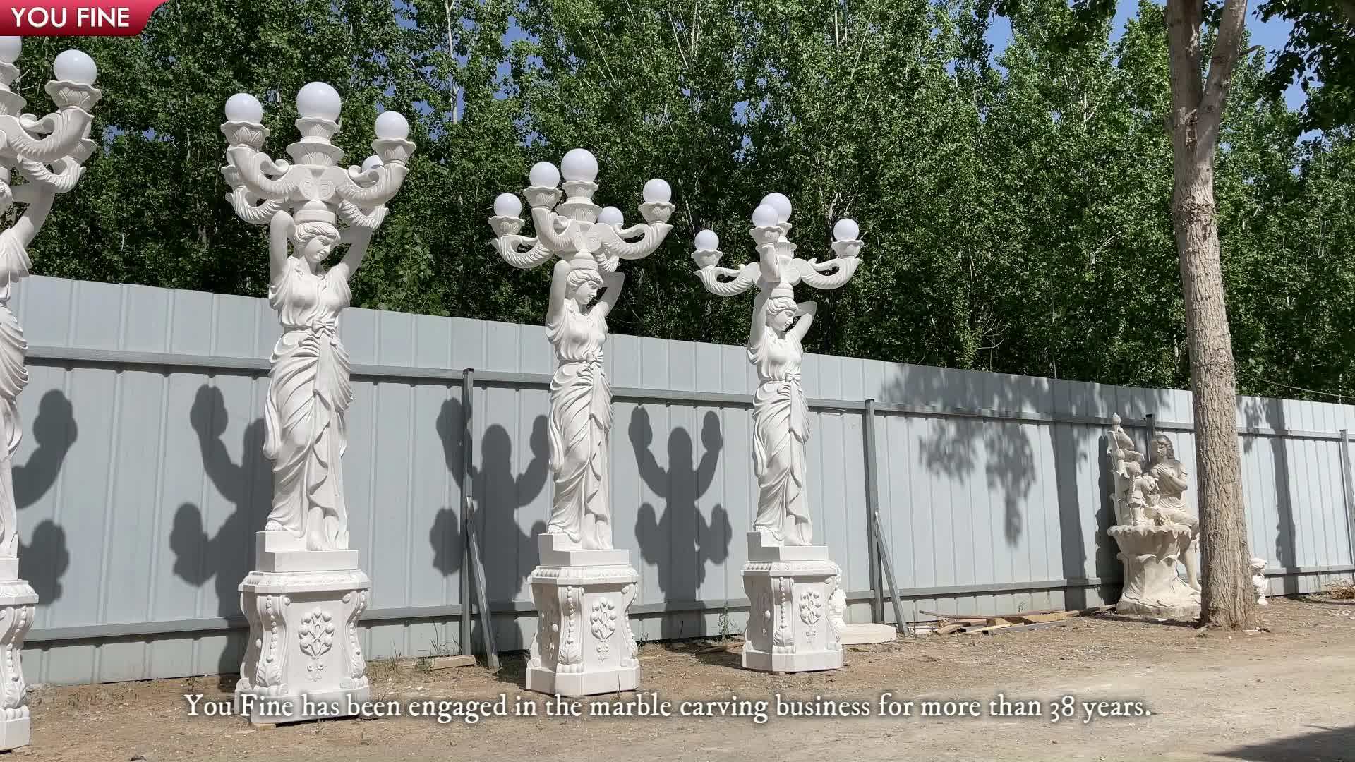 Outdoor Garden Life Size Marble Human Figure Statue Light - Buy Marble ...