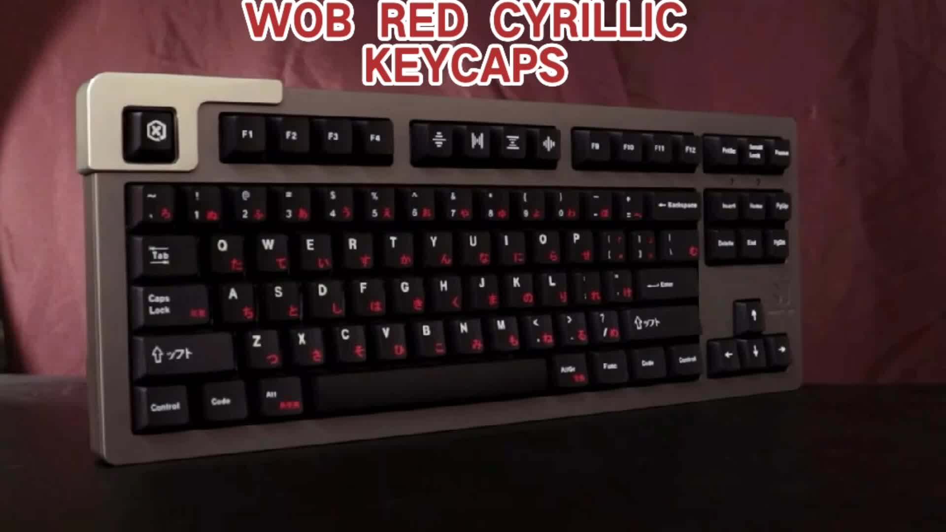 Gmk Wob Red Cyrillic Pbt Keycap Sublimation 137 Keys Cherry Profile For ...