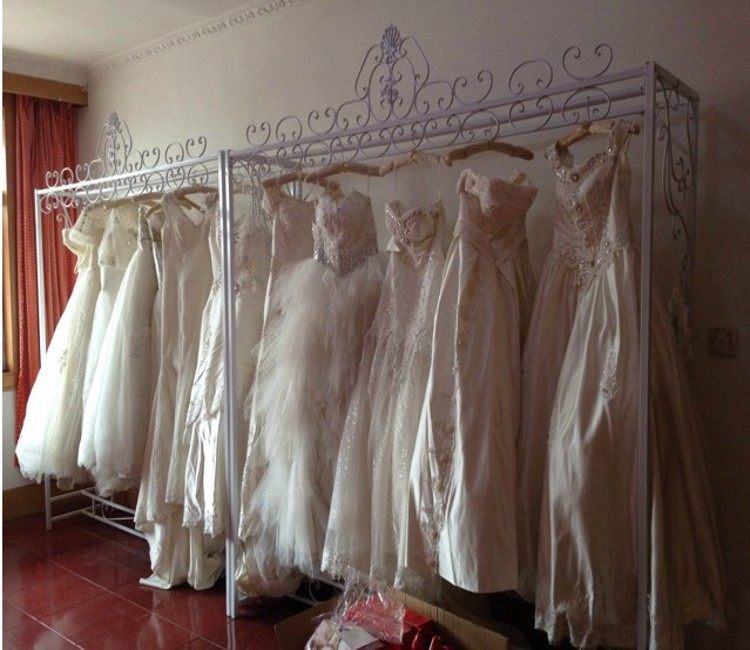 [USD 62.56] iron wedding dress rack display rack clothing rack wedding ...