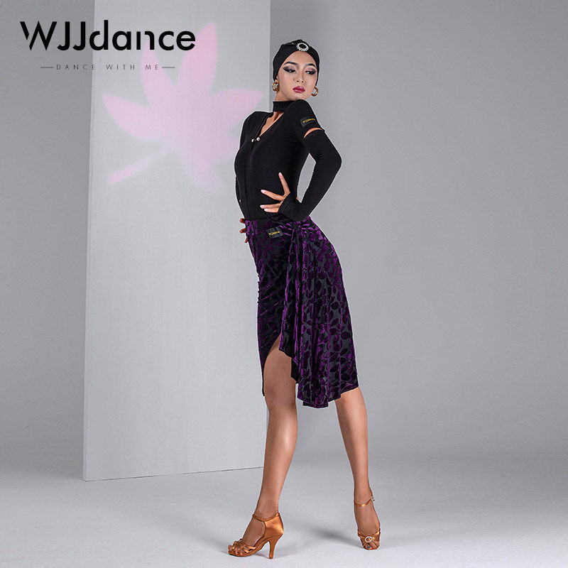 WJJdance 2025新款：国标舞者的荷叶边丝绒半身裙，舞动你的魅力！-拉丁舞下装-淘宝好物网