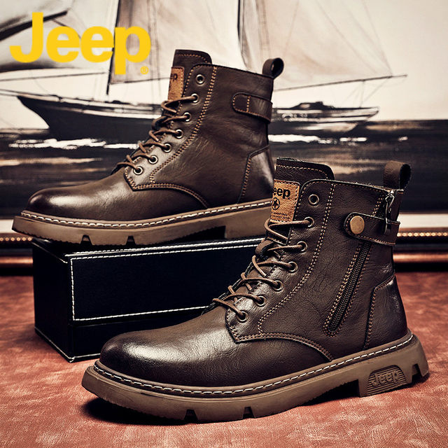 Jeep Jeep Martin Boots Men's Shoes Summer 2025 New Genuine Leather Snow ...