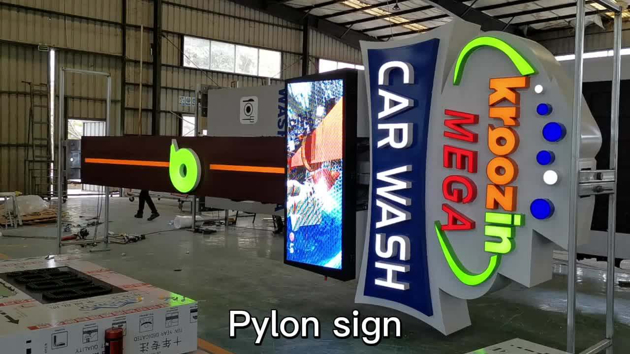 Custom Company Advertising Led Pylon Signs Outdoor Gas Station Pylon ...