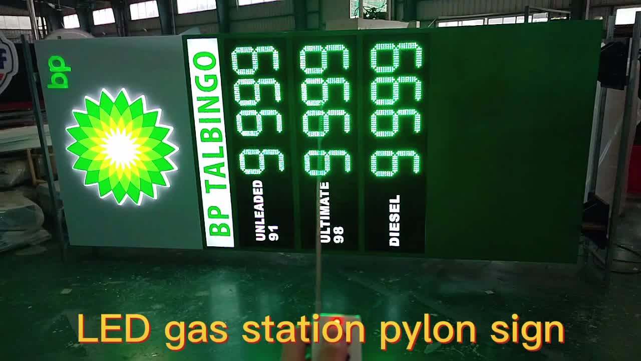 Custom Gas Station And Design Steel Petrol Fuel Accessories Pylon Sign ...