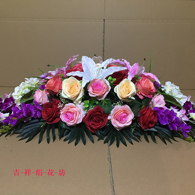 Lectern decoration Office decoration flower Conference table long table ...