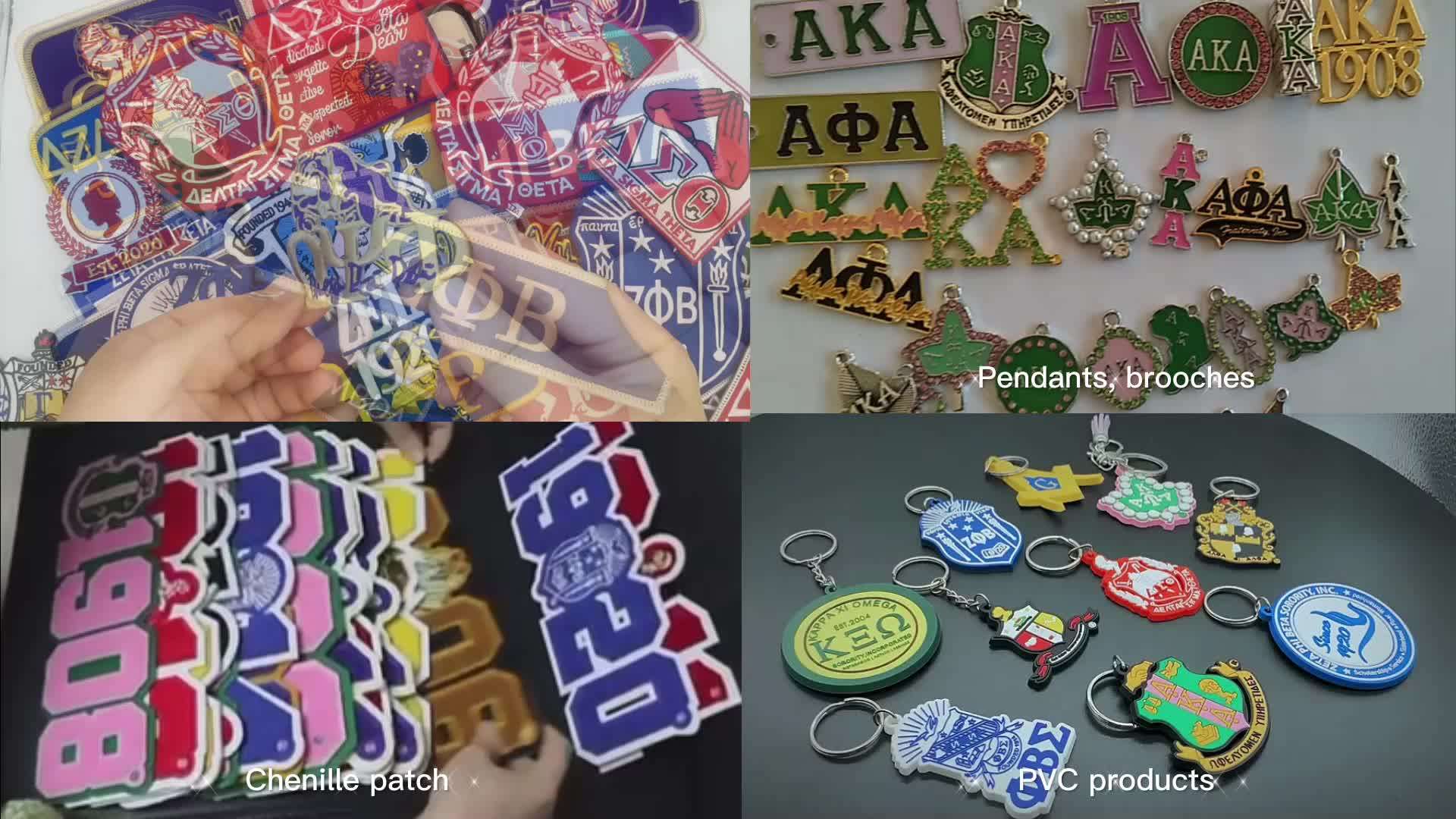 Custom Greek Letters Embroidery Patches Parche Aka Sorority Embroidery ...