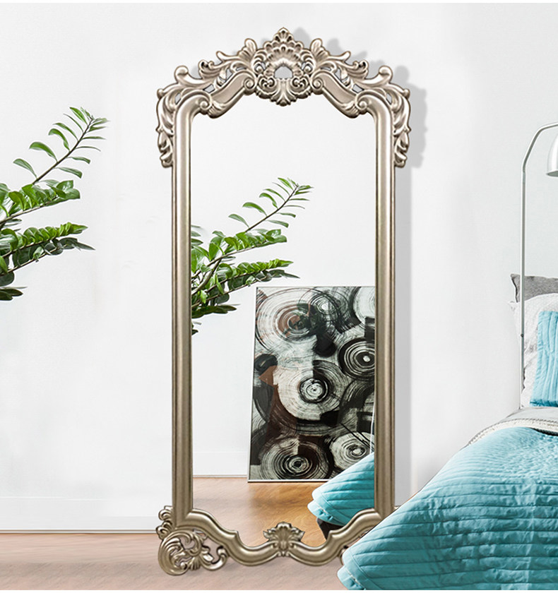 8JDK欧式落地镜壁挂家用挂墙法式镜子雕花复古全身镜试衣镜奢华穿-阿里巴巴