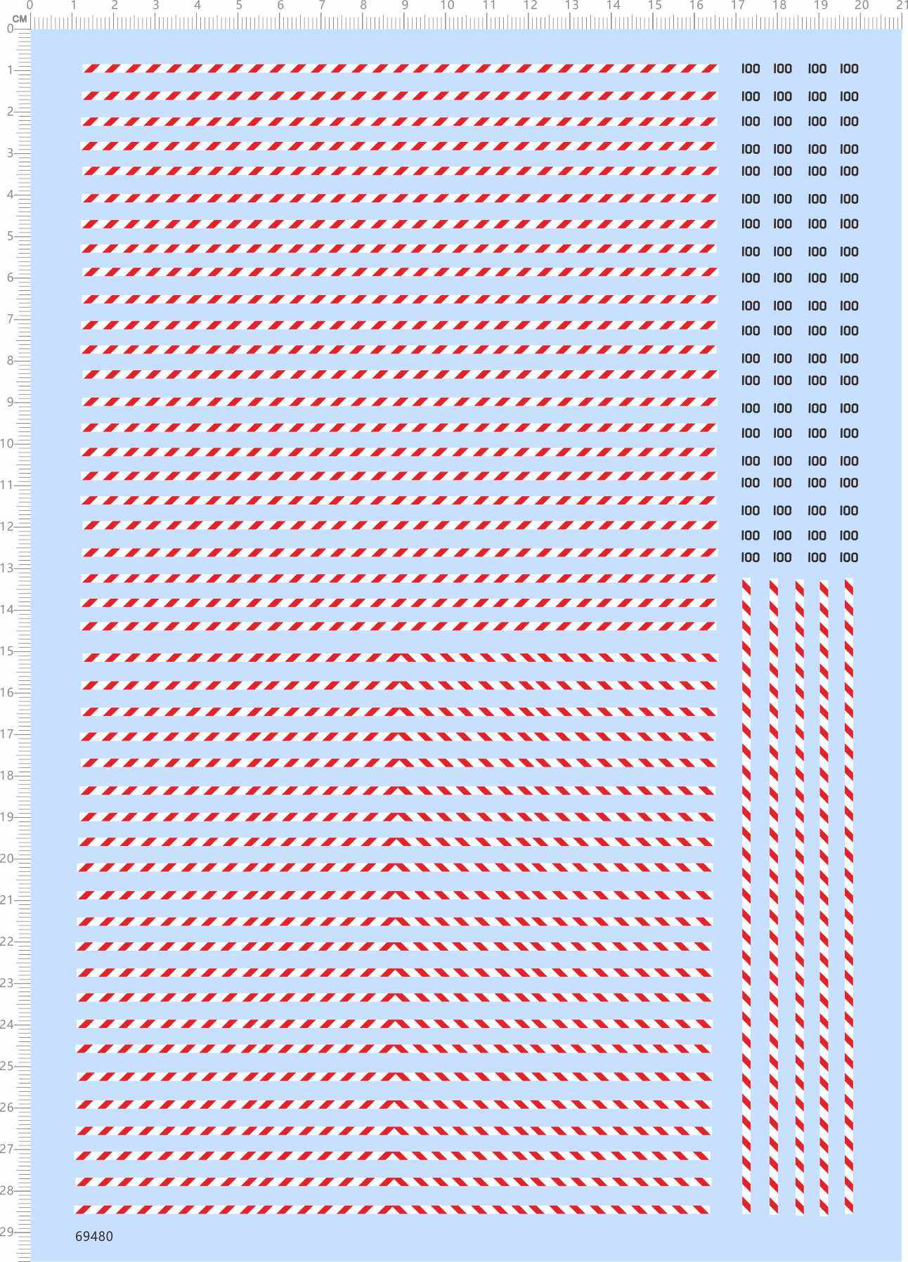 69480整版胶弹射挡板警示标志，红白条纹水贴编号100号，定制你的安全守护者🛡️-电脑贴-淘宝好物网