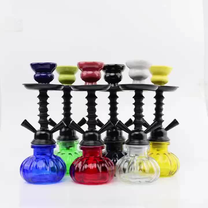 Hot Sale Portable Glass Metal Hubbly Bubbly Arab Small Double Pipe ...