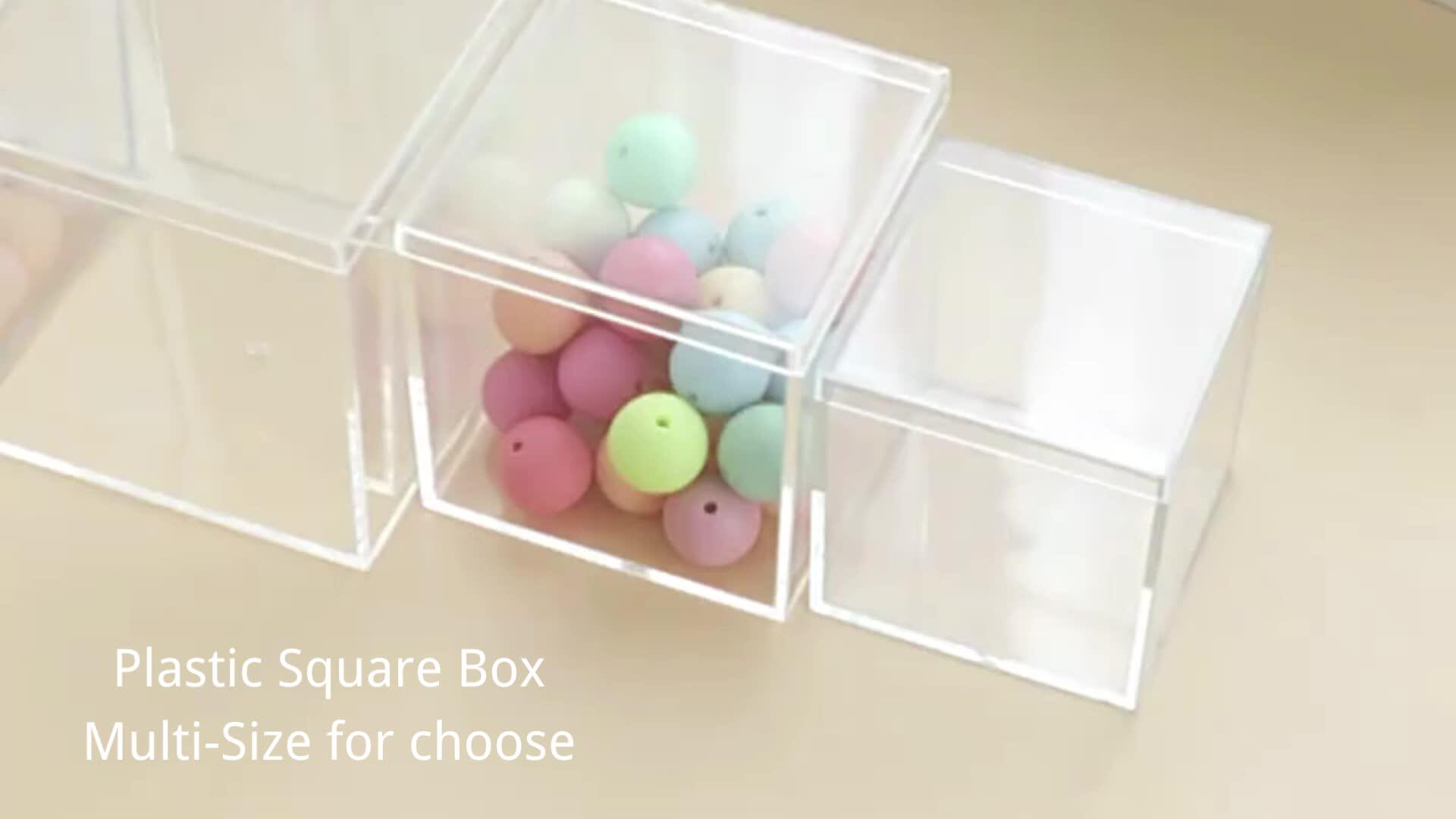 Clear Acrylic Plastic Square Cube With Lid 2x2x2 Inch (5.5cm) Small ...