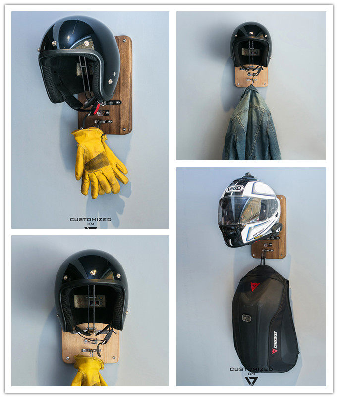 [USD 171.58] Motorcycle helmet coat rack Household wall bracket Retro ...