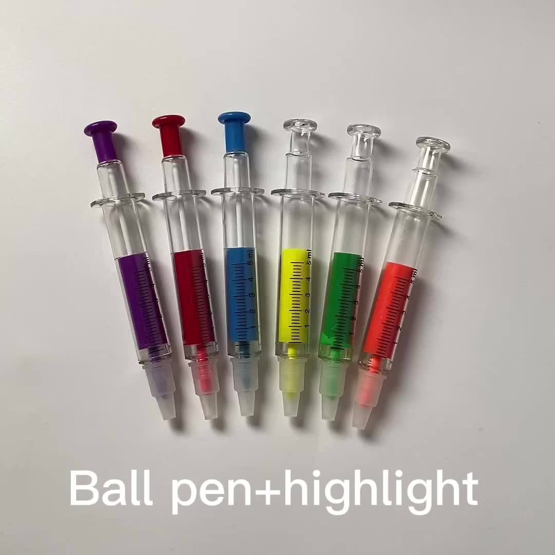 2 In 1 Novelty Injection Needle Cute Highlighter Pen Creative Kawaii ...