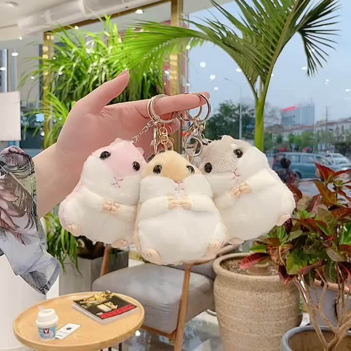 Cartoon Hamster Doll Keychains Cute Stuffed Toy Key Chain For Girls ...