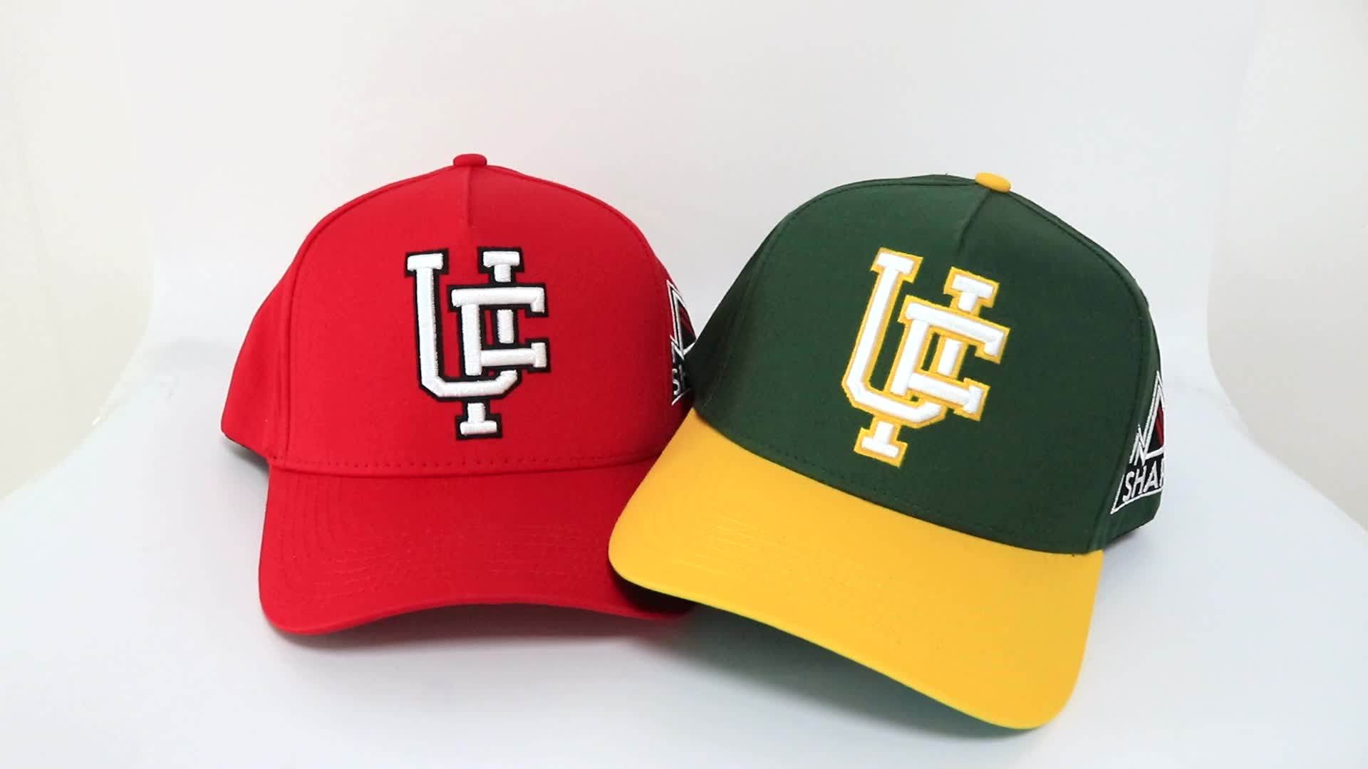 Customized Cotton 5 Panel A Frame Embroidery New Snap Back Blank ...