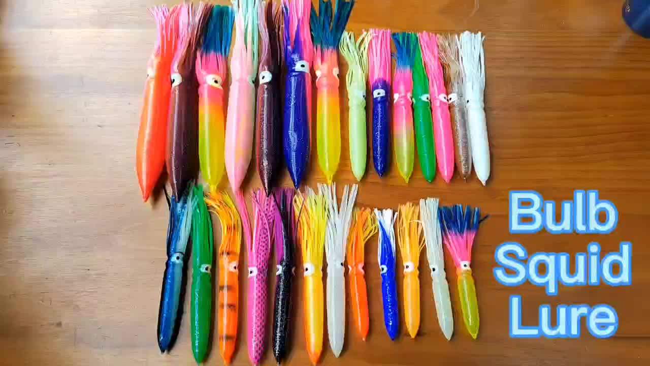 12 Inch Bulb Head Squid Lure Soft Plastic Trolling Shell Bulb Squid ...