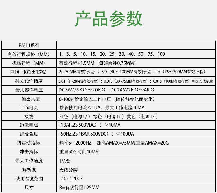 Linear displacement sensor PM11 precision measuring instrument 24V ...